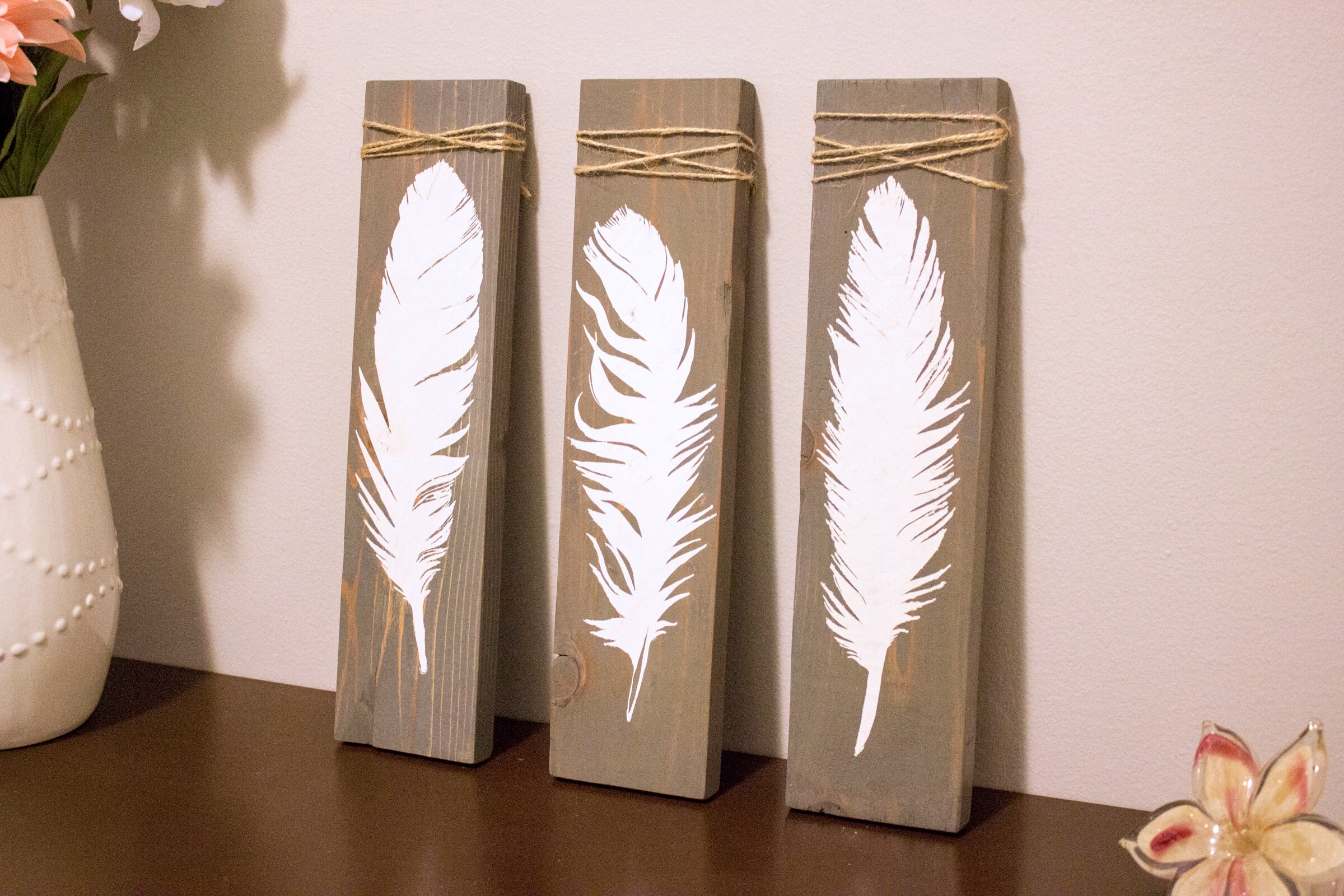 Feather Wood Sign - Etsy