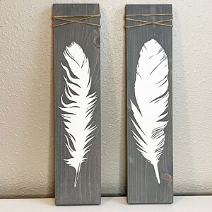 Feather Wood Sign - Etsy