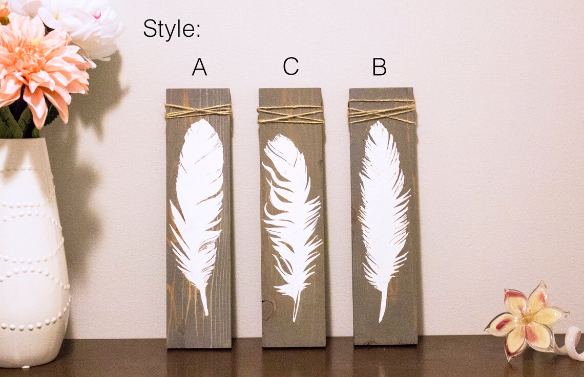 Feather Wood Sign - Etsy