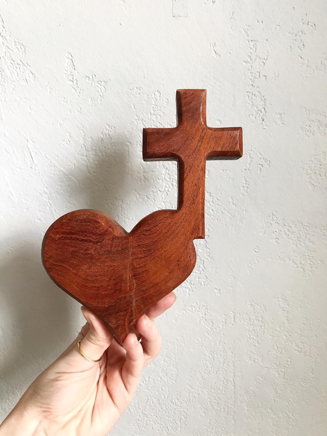 Christian Decor Cross Decor for Wall Cross and Heart Wooden | Etsy