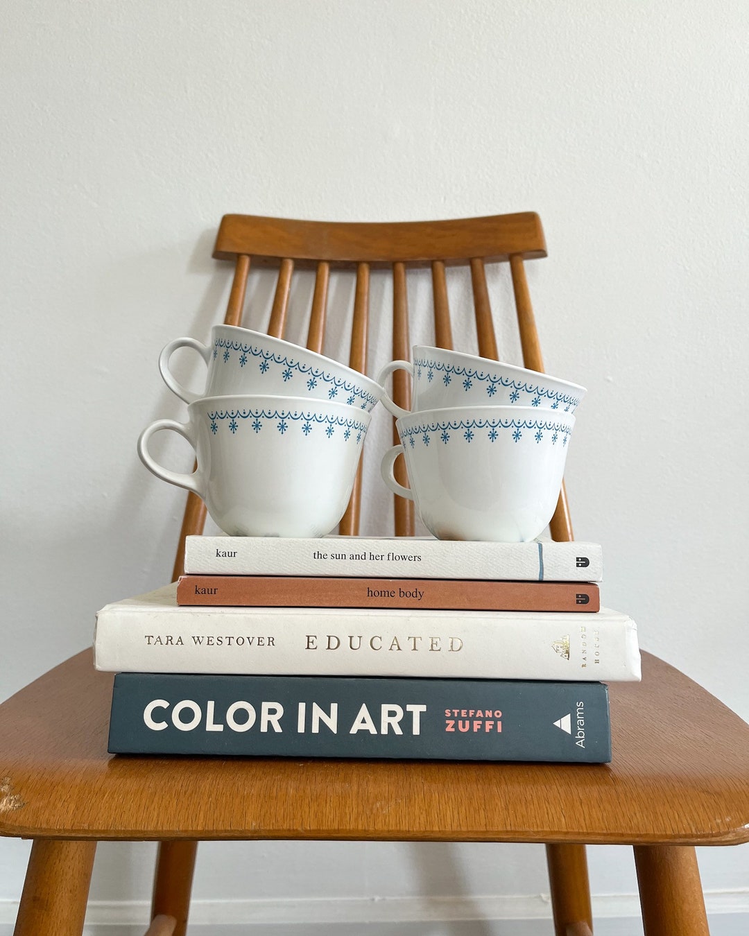 Mid Century Tea Set White Tea Cup Set Atomic Glassware Cottagecore Tea ...