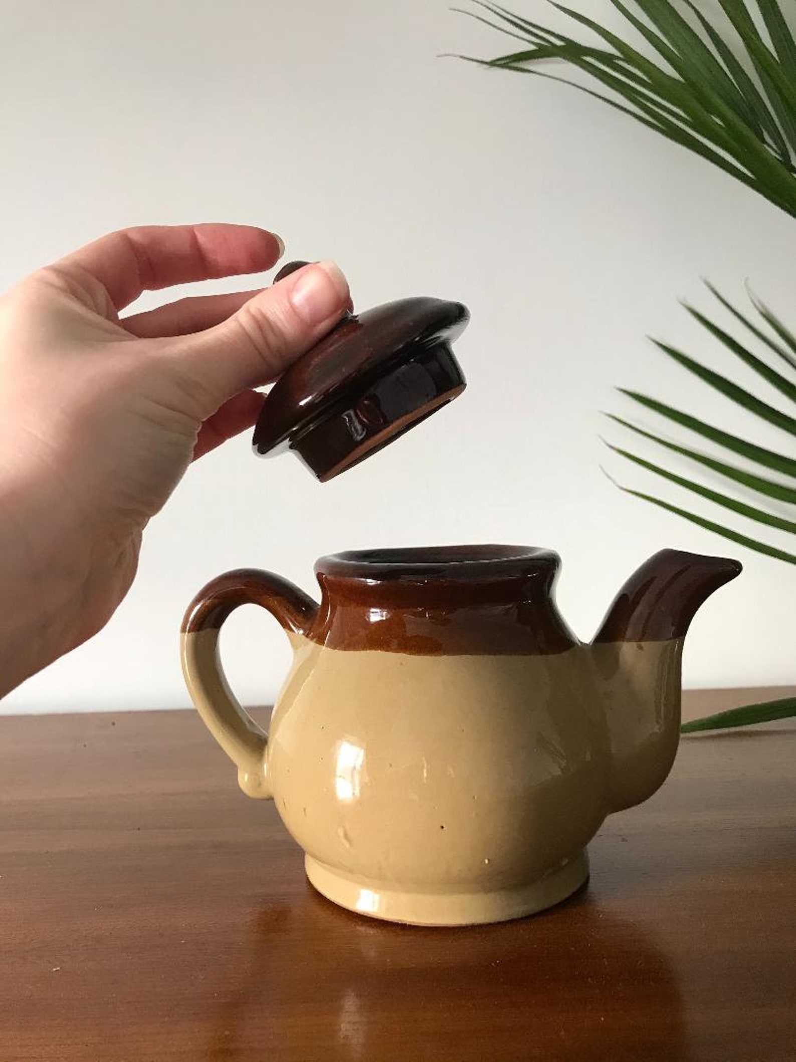 Boho Tea Pot Ceramic Teapot Brown Teapot Tea Kettle Vintage - Etsy