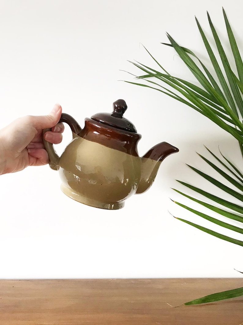 Boho Tea Pot Ceramic Teapot Brown Teapot Tea Kettle Vintage - Etsy