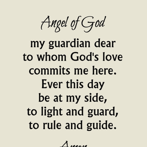 Angel of God Prayer - Etsy
