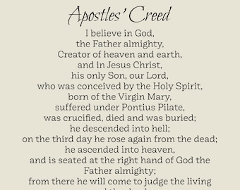Apostles Creed Printable, Catholic Art, Catholic Print, Catholic ...