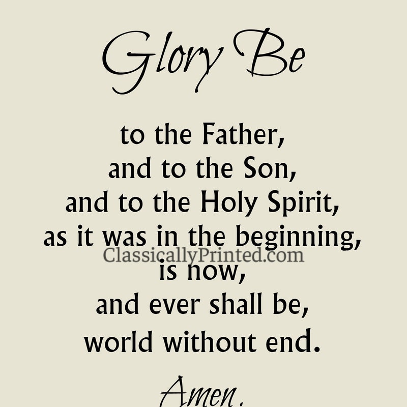 Glory Be Prayer Printable - Etsy