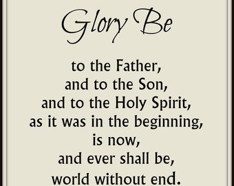 Glory Be Prayer | Etsy