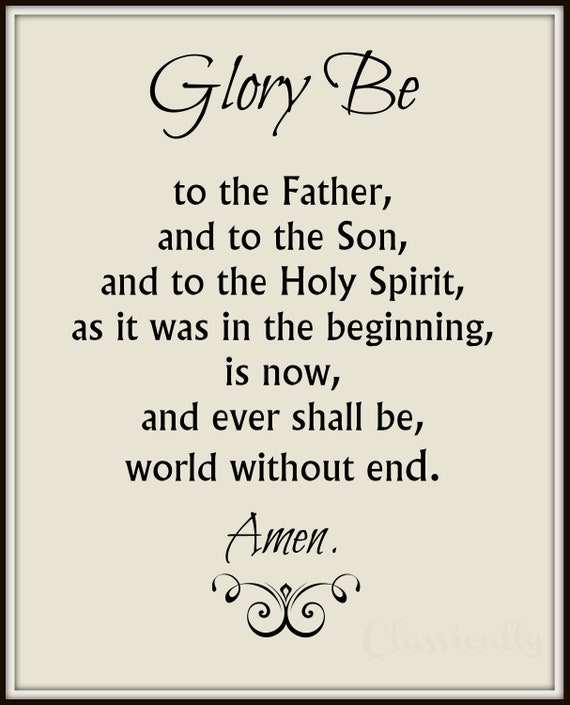 Glory Be Prayer Printable Catholic Prayer Print Christian | Etsy