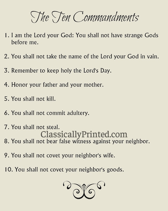 10 Commandments List Catholic
