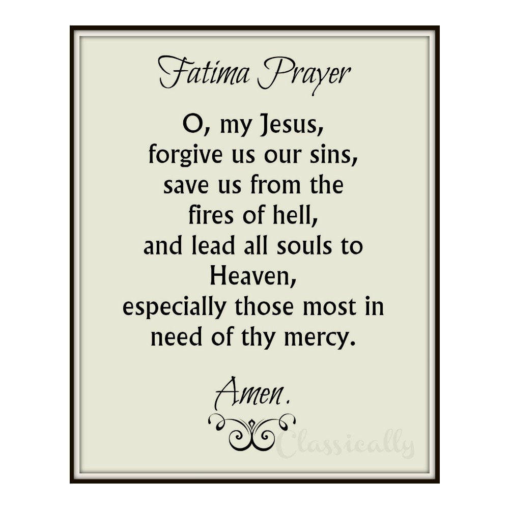 Fatima Prayer Catholic