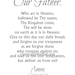 Our Father Prayer Print: Catholic Christian Wall Art (digital Download ...