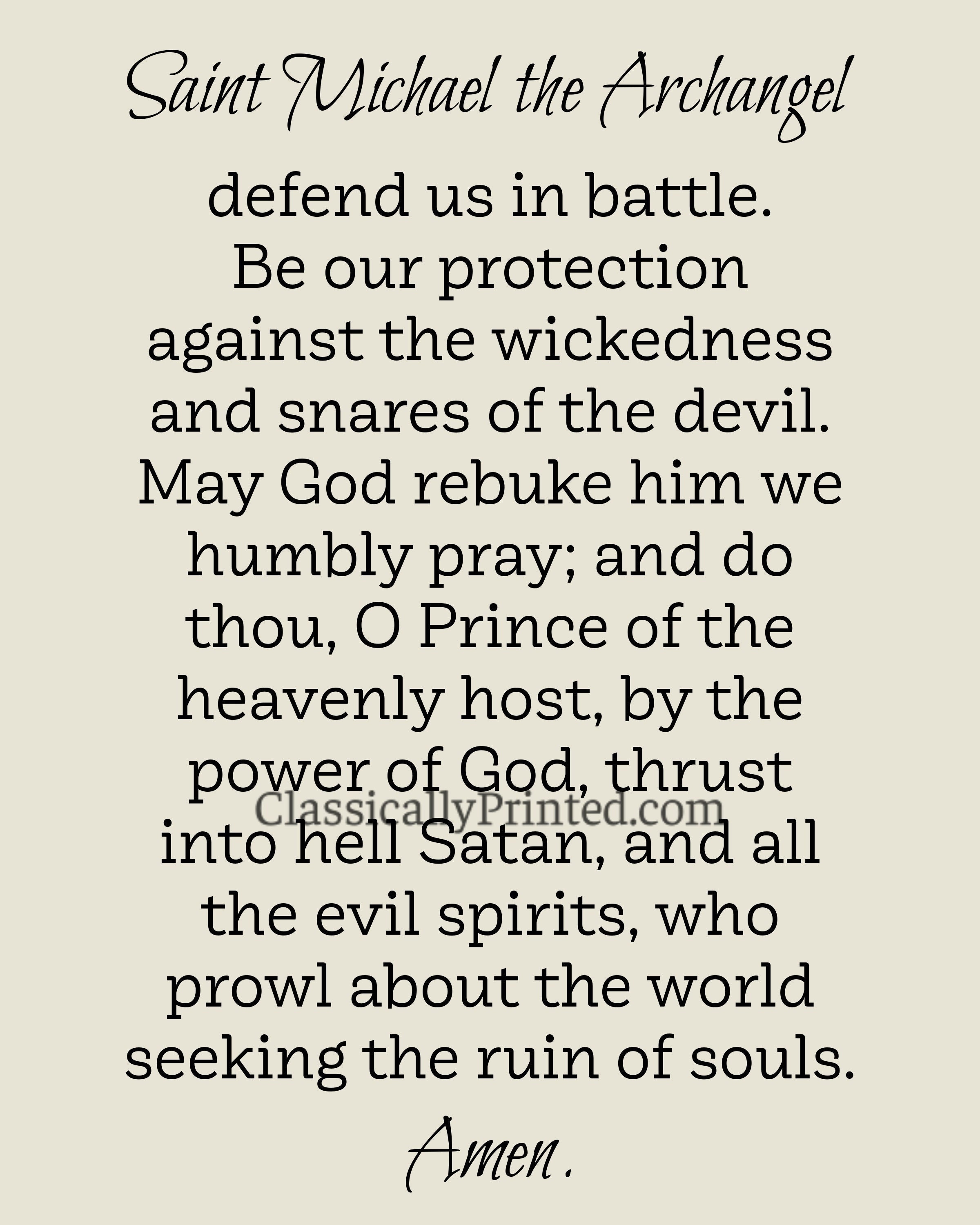 St Michael The Archangel Prayer