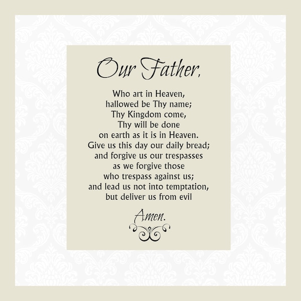 Our Father Prayer Printable - Etsy
