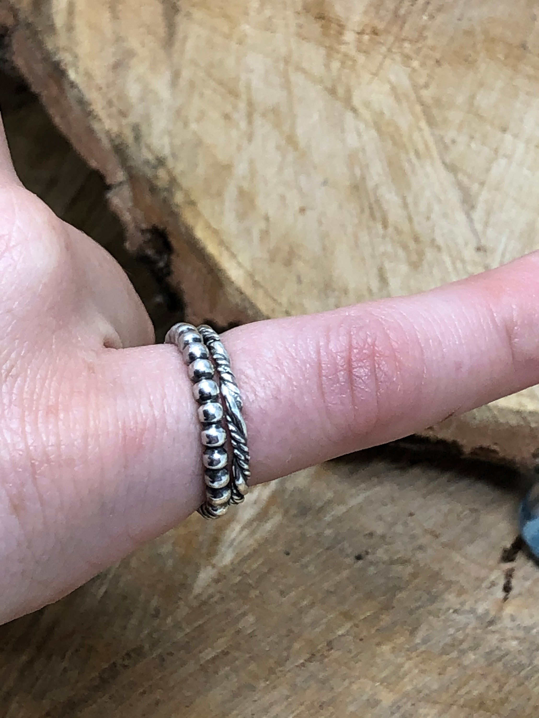 Artisan Sterling Silver Small Stacking Rings pick one | Etsy
