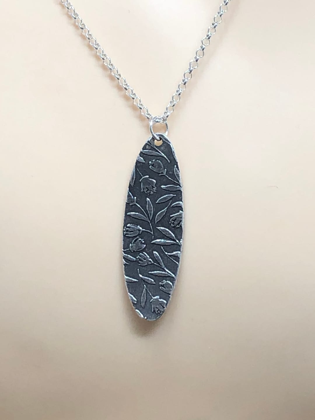 Fine Silver Tulips Pendant Necklace - Etsy