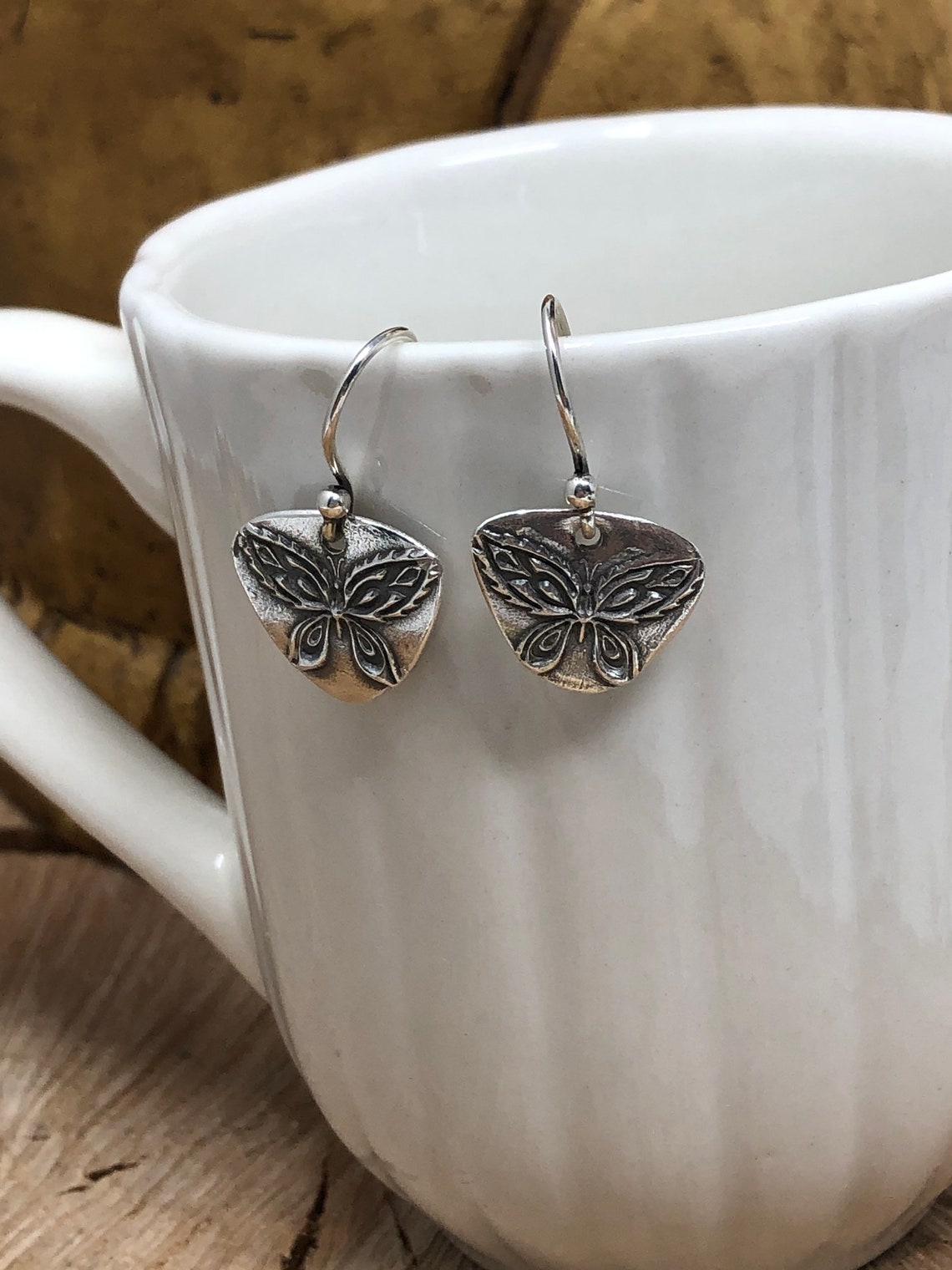 Fine Silver Butterfly Earrings - Etsy