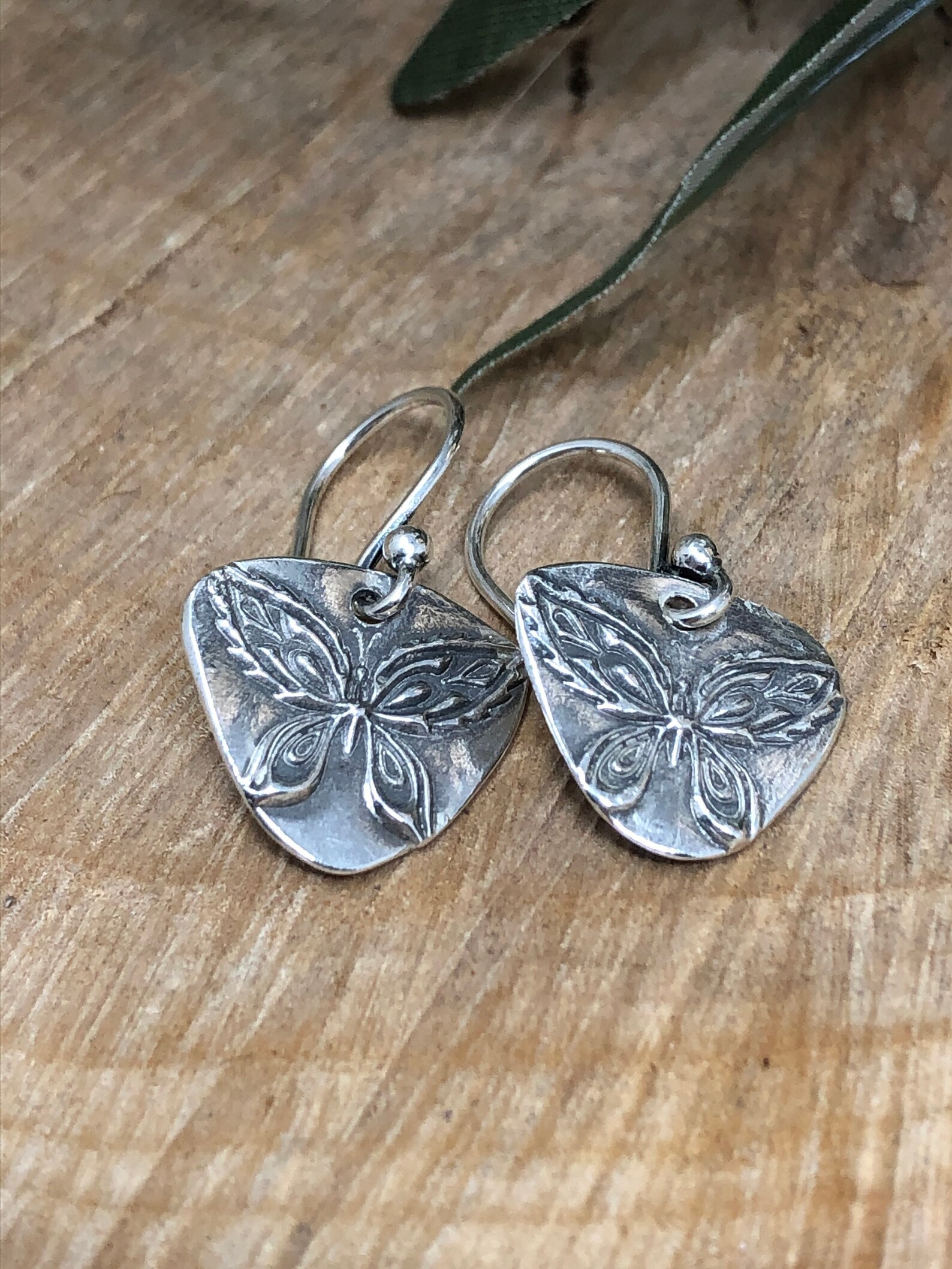 Fine Silver Butterfly Earrings - Etsy