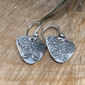 Fine Silver Butterfly Earrings - Etsy