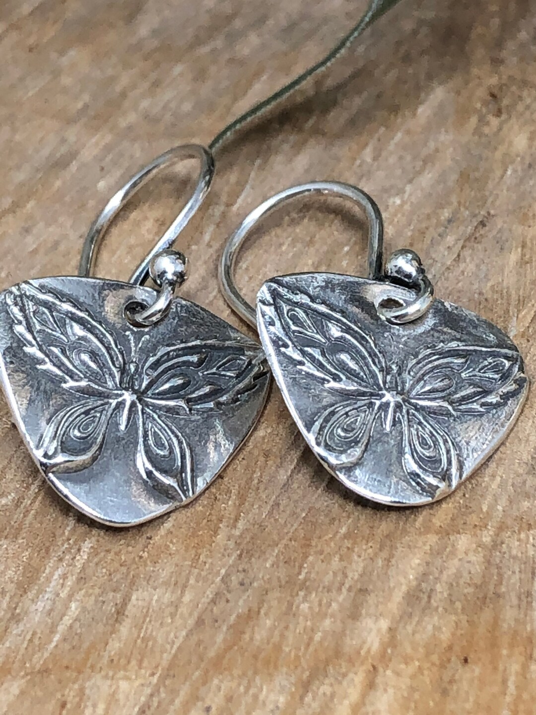 Fine Silver Butterfly Earrings - Etsy