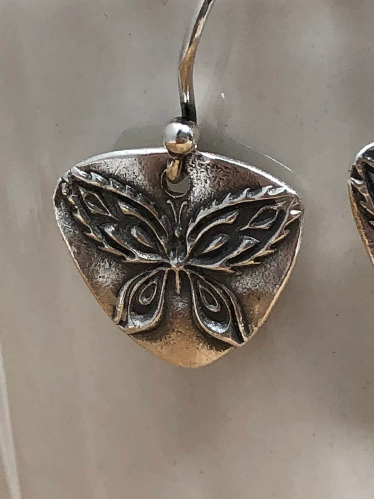 Fine Silver Butterfly Earrings - Etsy