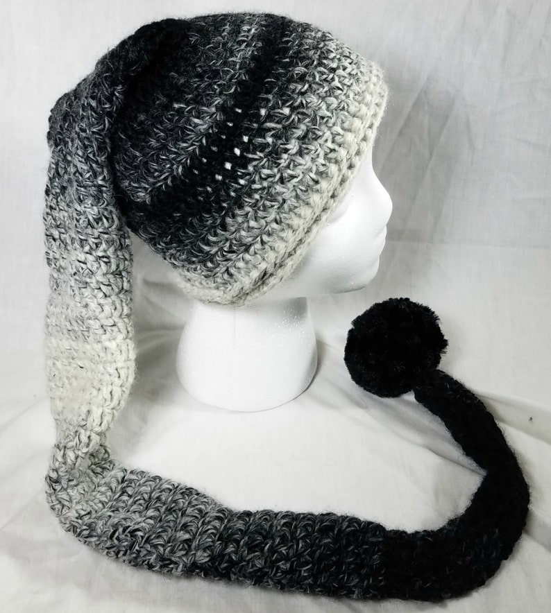 Crochet Pixie Long Tail Winter Hat Wool Stocking Cap Winter - Etsy