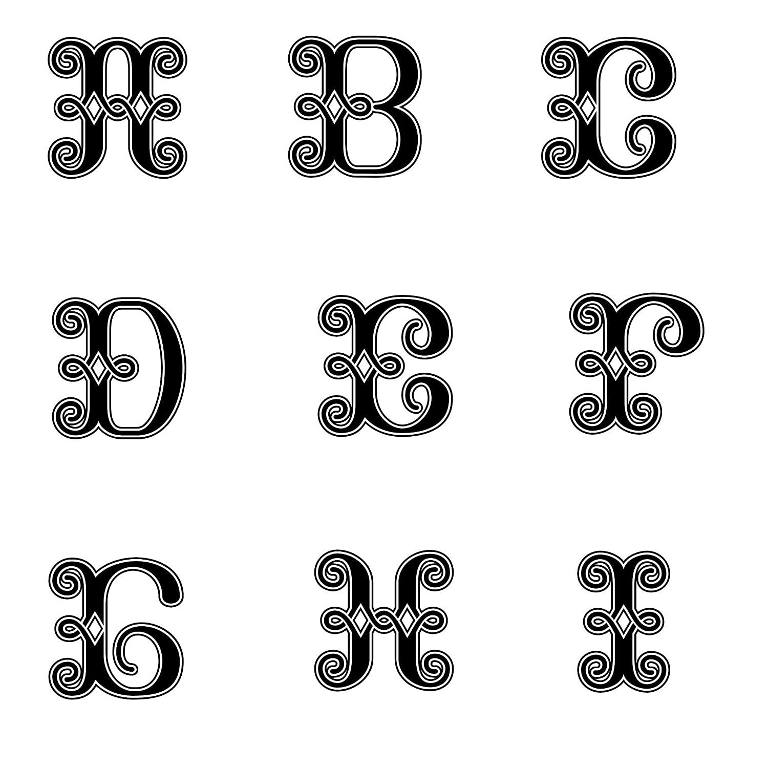 2 Pack Single Letter Monogram Decals, Vinyl Decal, DIY Sticker, Vinyl ...