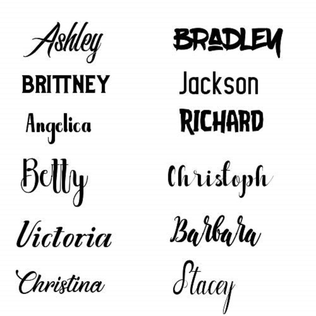 Custom Name Vinyl Decal, DIY Personalized Sticker, Elegant Wedding ...