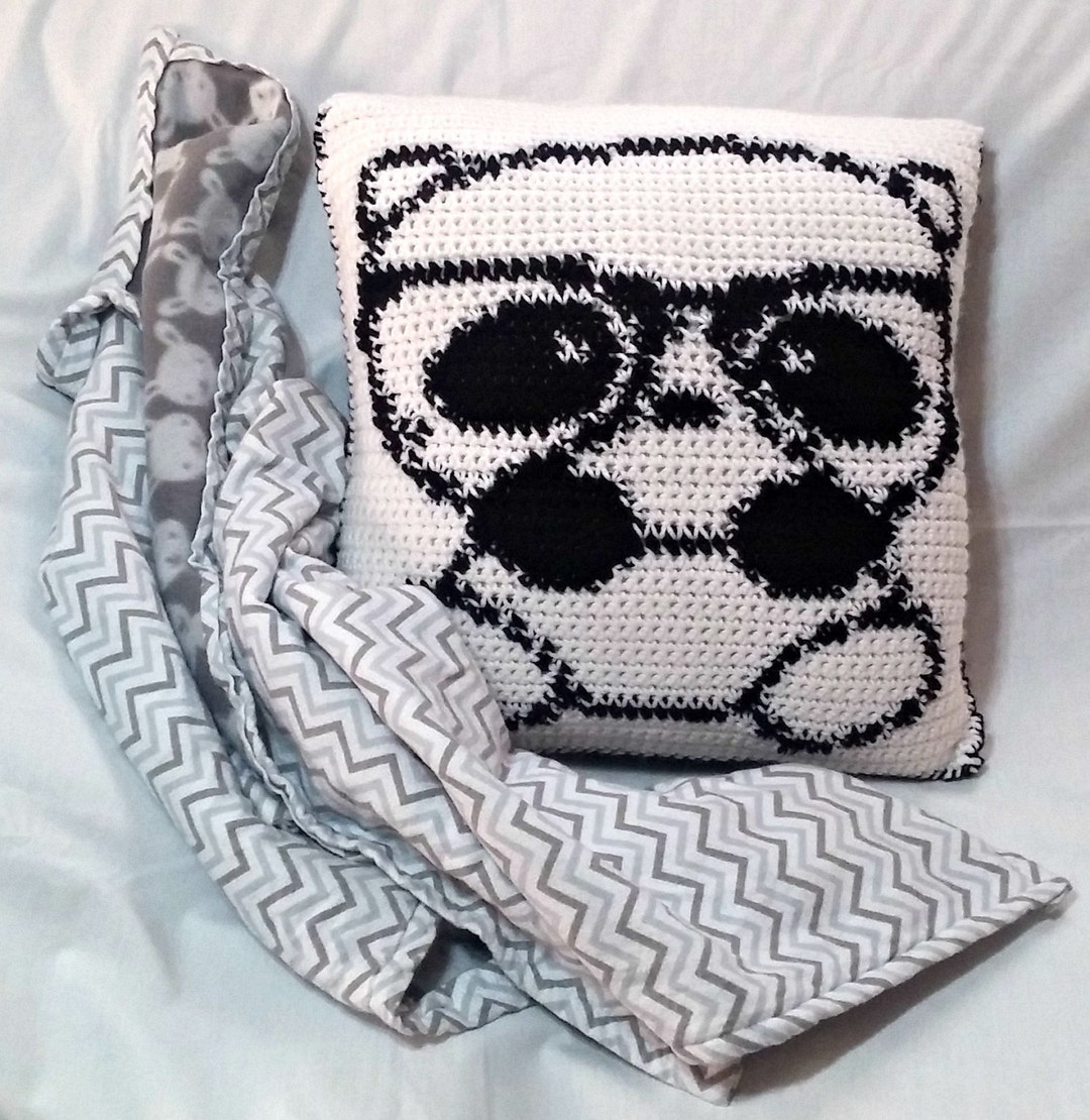 Pattern Only, Crochet Panda Pillow Case Pattern, Tutorial, Crochet Bear ...