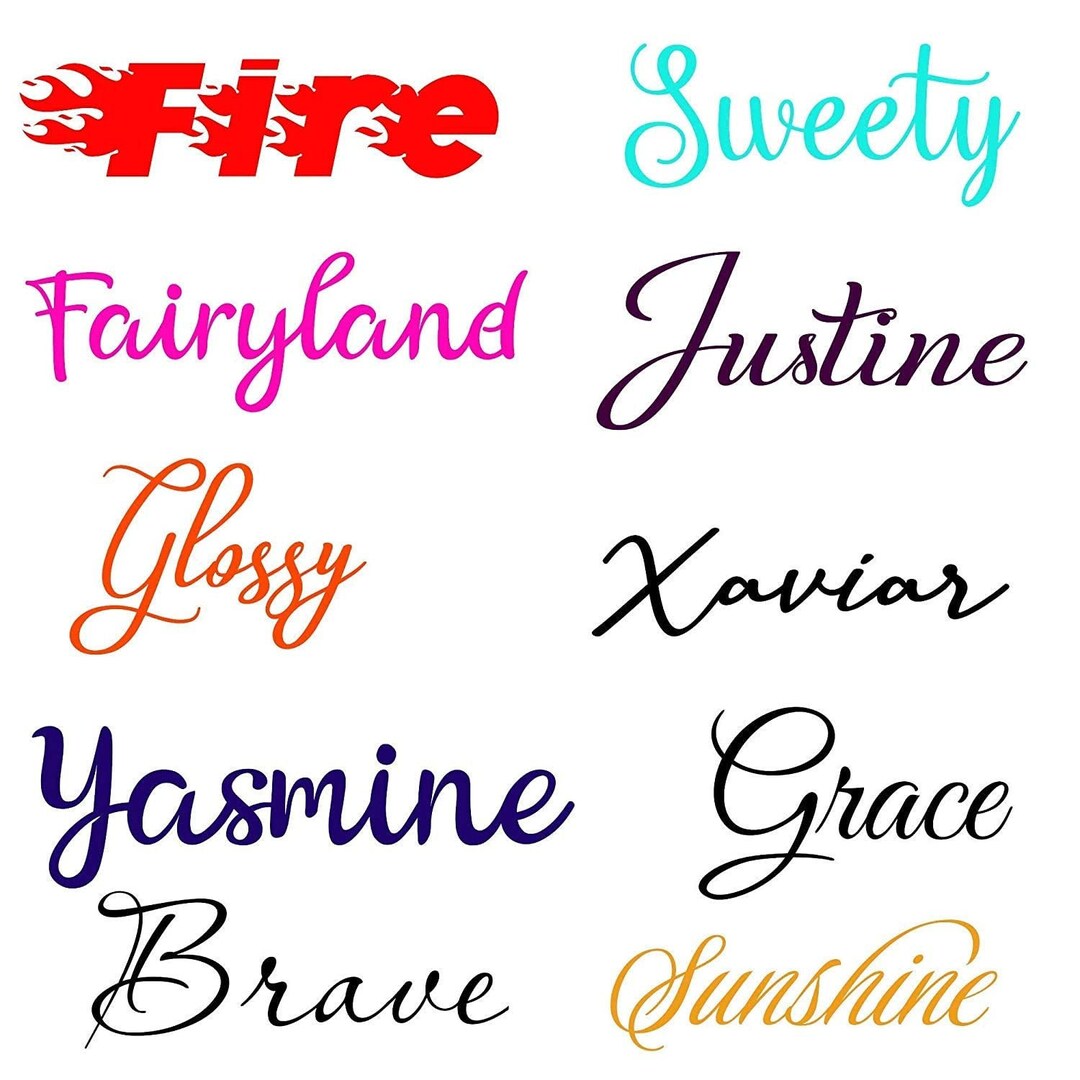 Custom Name Vinyl Decal, DIY Personalized Sticker, Elegant Wedding ...