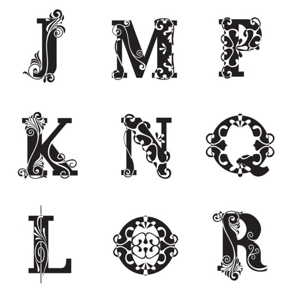 2 Pack Single Letter Monogram Decals, Vinyl Decal, DIY Sticker, Vinyl ...