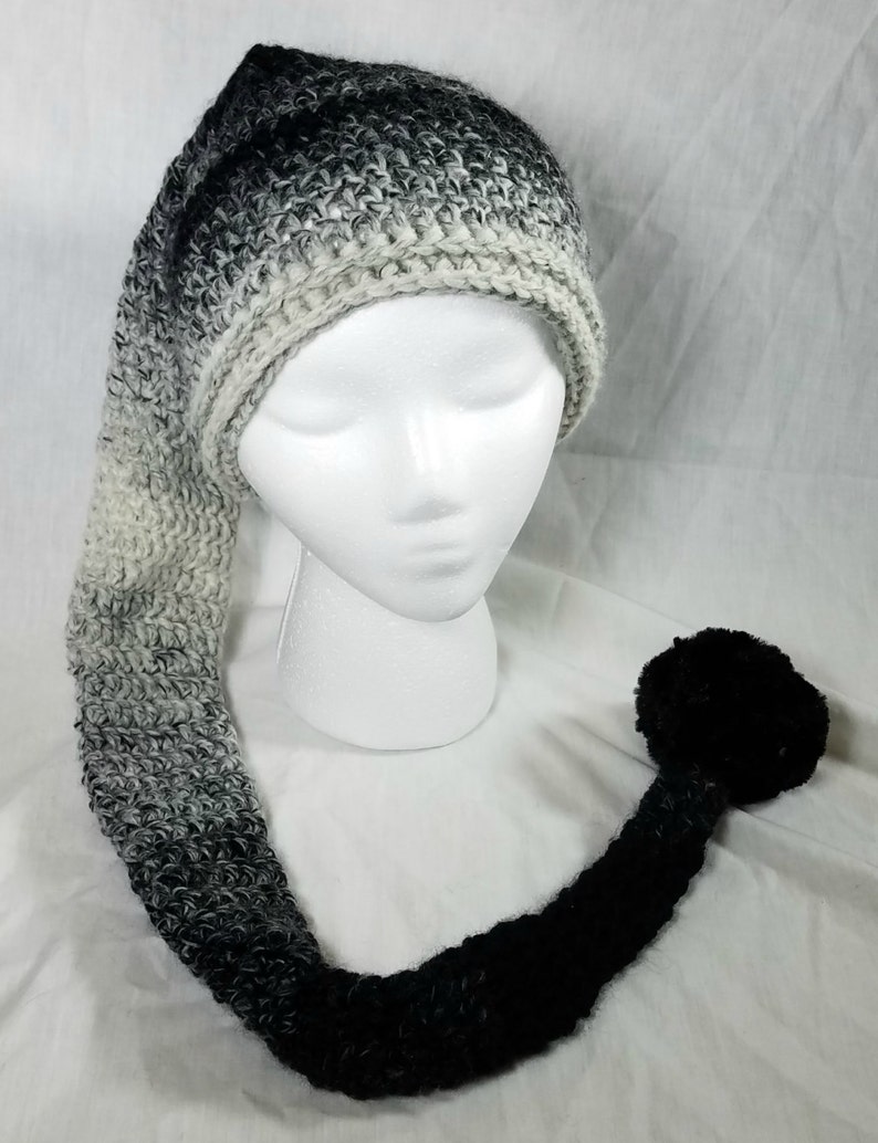 Crochet Pixie Long Tail Winter Hat Wool Stocking Cap Winter - Etsy