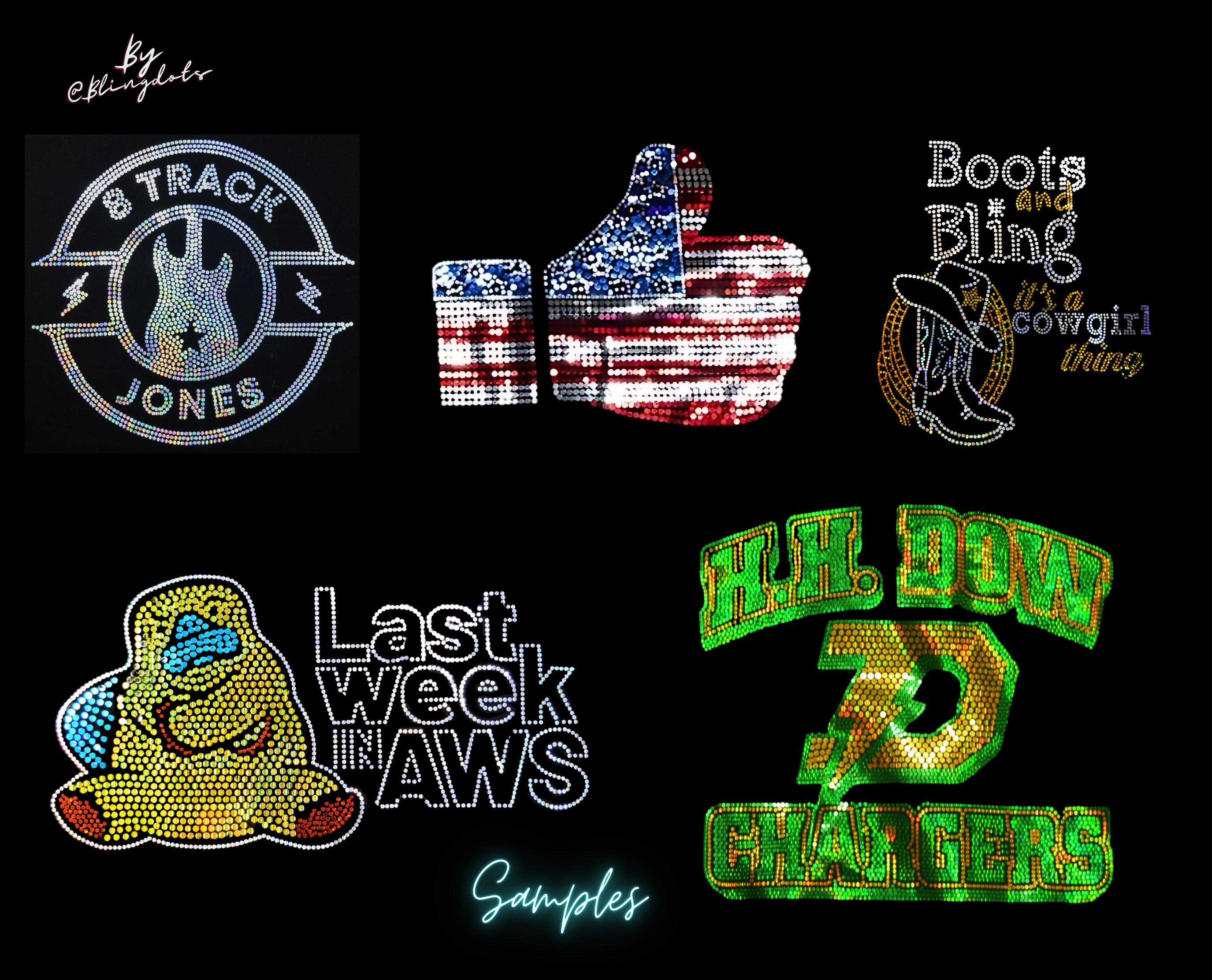 Personalized Bling Iron-on: Custom Sequin Logos, Glitter DTF Hotfix ...