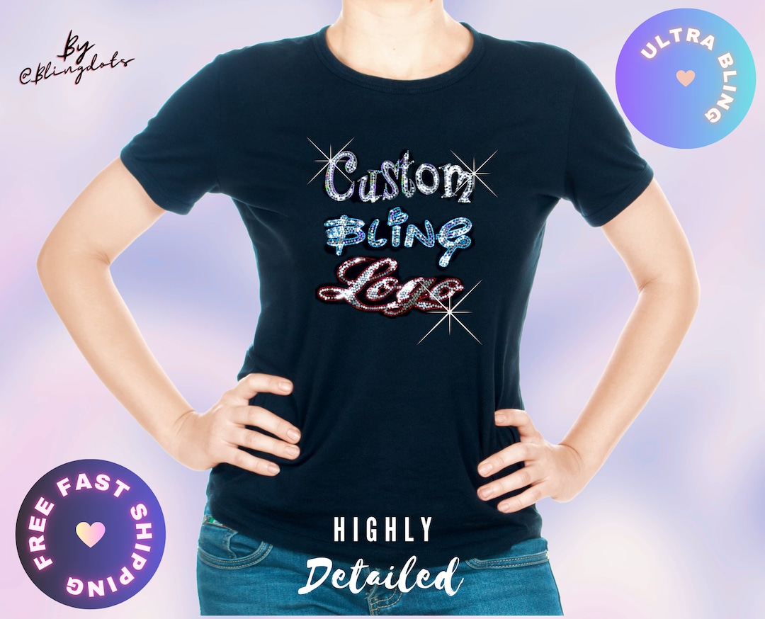 Custom Bling Tee, Special Design, Bling Art Shirt, Custom Bling ...