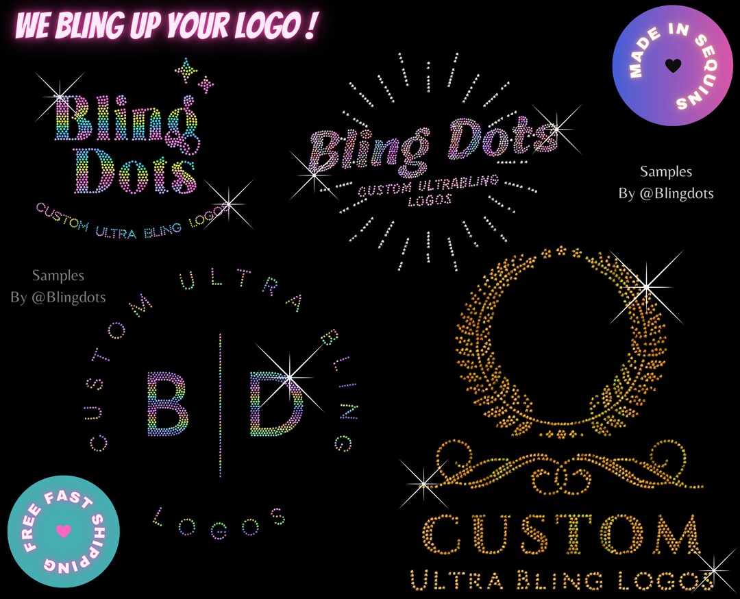 Custom Bling Iron on Transfer, Personalized Decal Team Company Logo ...