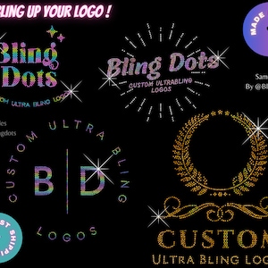 Custom Bling Iron on Transfer, Personalized Decal Team Company Logo ...