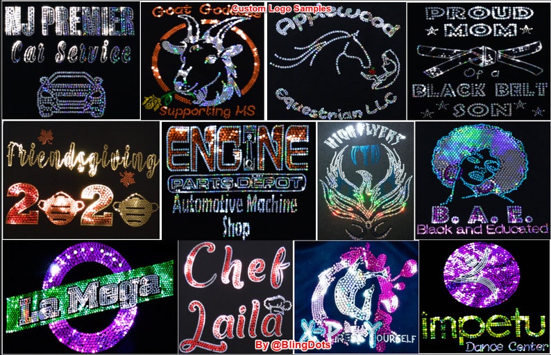 Custom Bling Iron on Transfer Personalized Sequins Hot Fix - Etsy