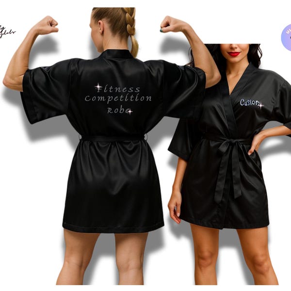 Rhinestone Robe Satin - Etsy