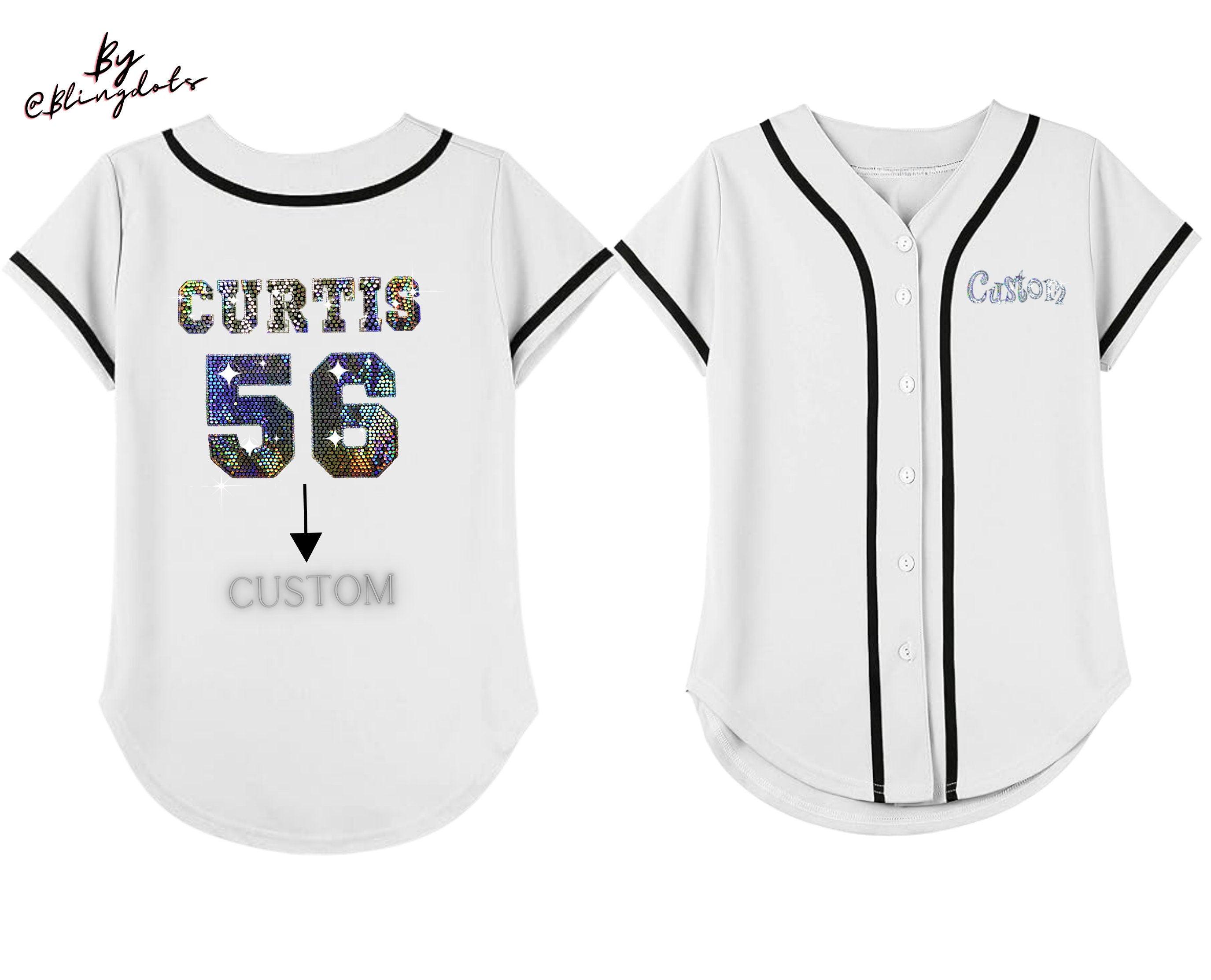 Girls Bling Baseball Jersey, Bling Jersey, Custom Logo, Add Your Name ...