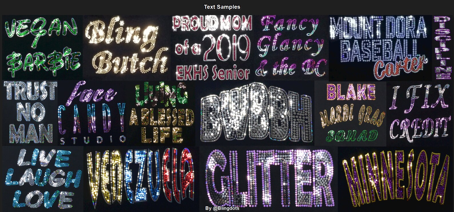 Custom Bling Text Iron on Heat Transfer Personalized Phrase - Etsy