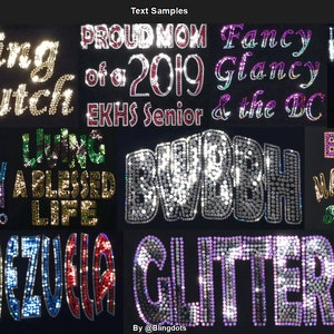Custom Bling Text Iron on Heat Transfer Personalized Phrase - Etsy