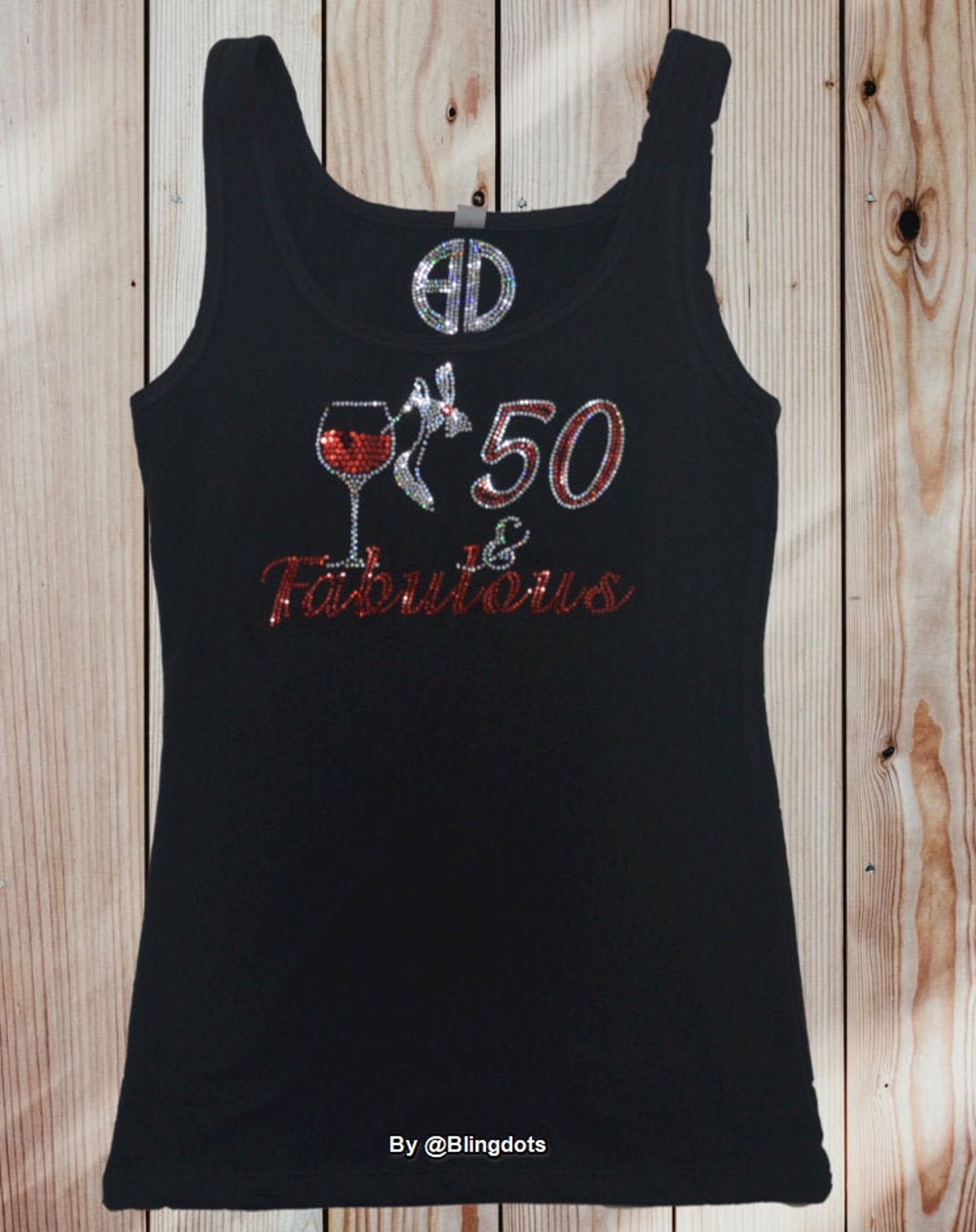 50 And Fabulous Bling Birthday Shirt V Neck Sequins Logo Etsy