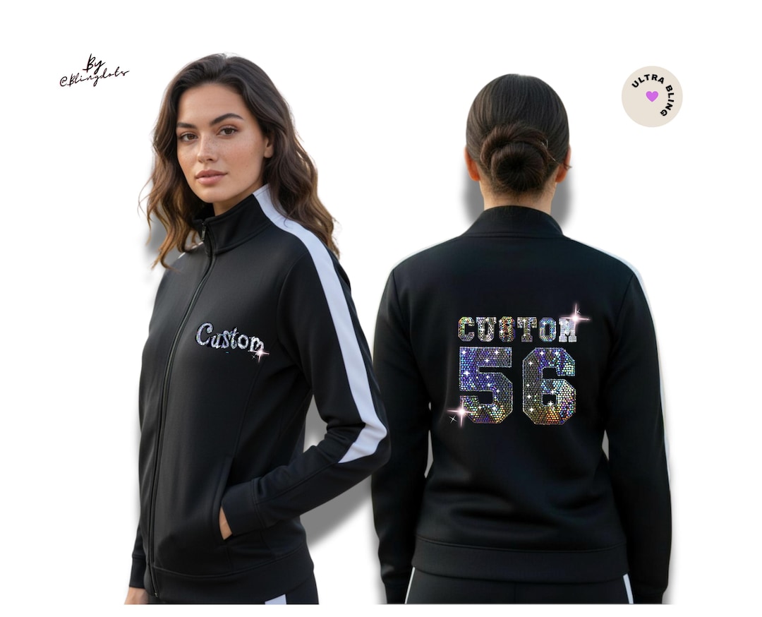 Custom Bling Jacket for Competition Cheer, Dance, Gymnastics, Glitter ...