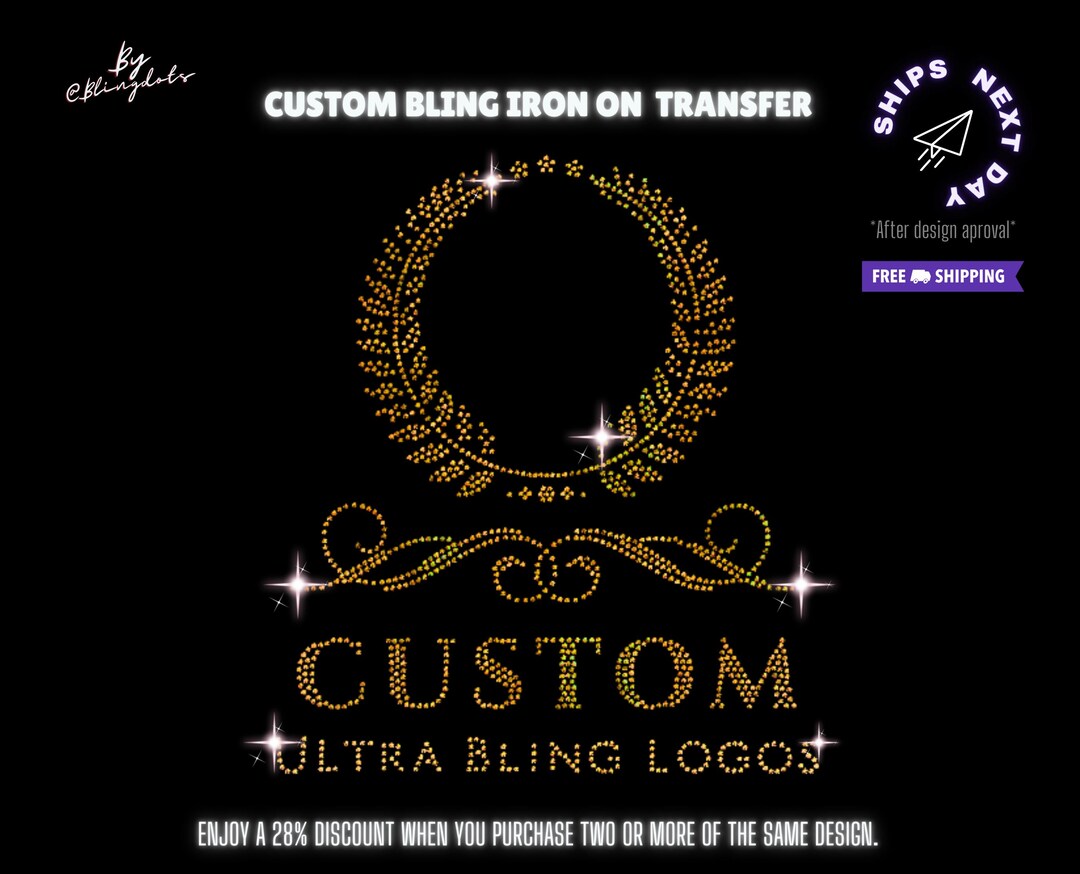 Custom Bling Iron-on Transfer – Personalized DTF Decal for Teams ...