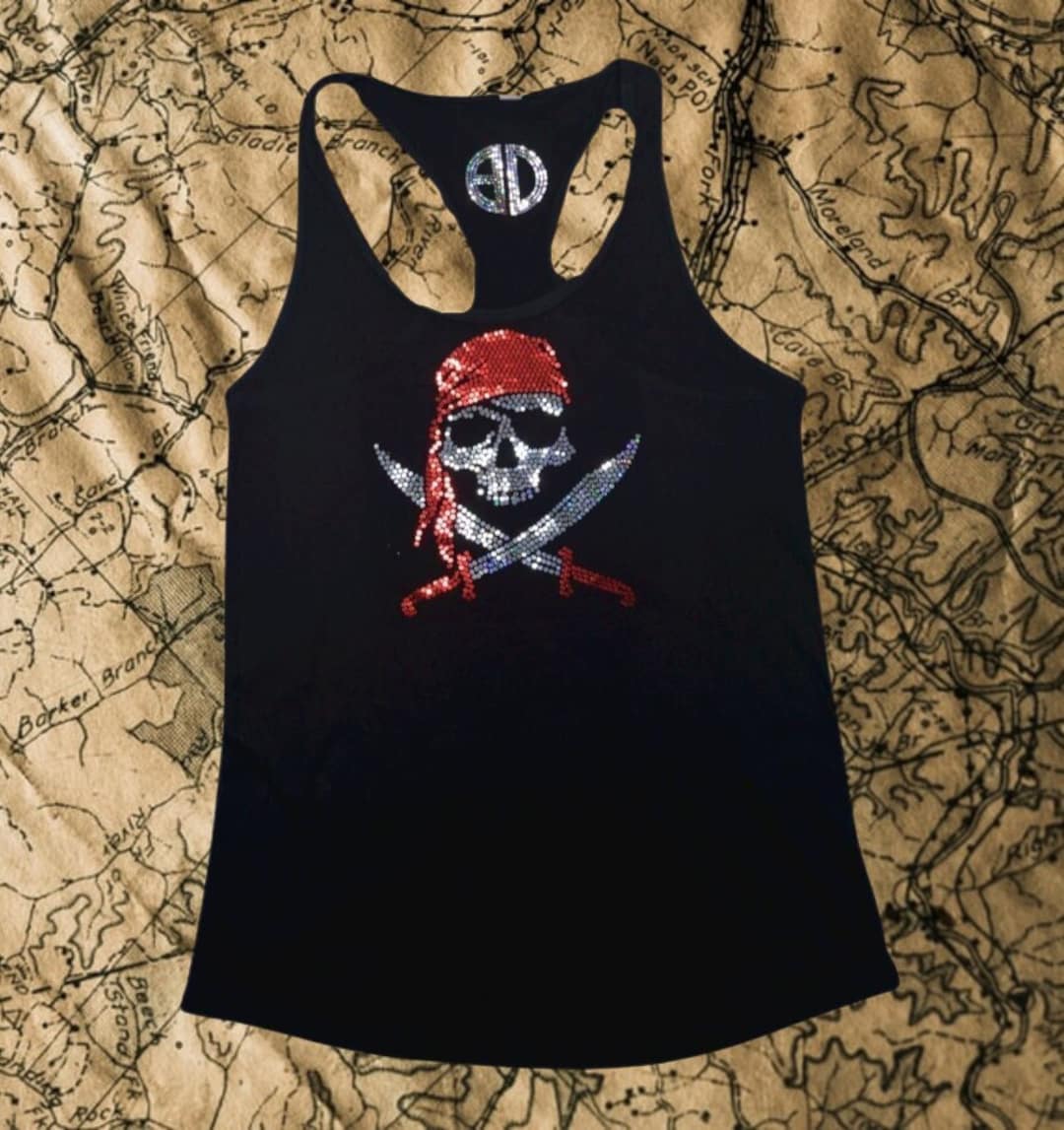 Rock the Pirate Vibe With Our Pirate Skull Bling Shirt! Perfect for ...