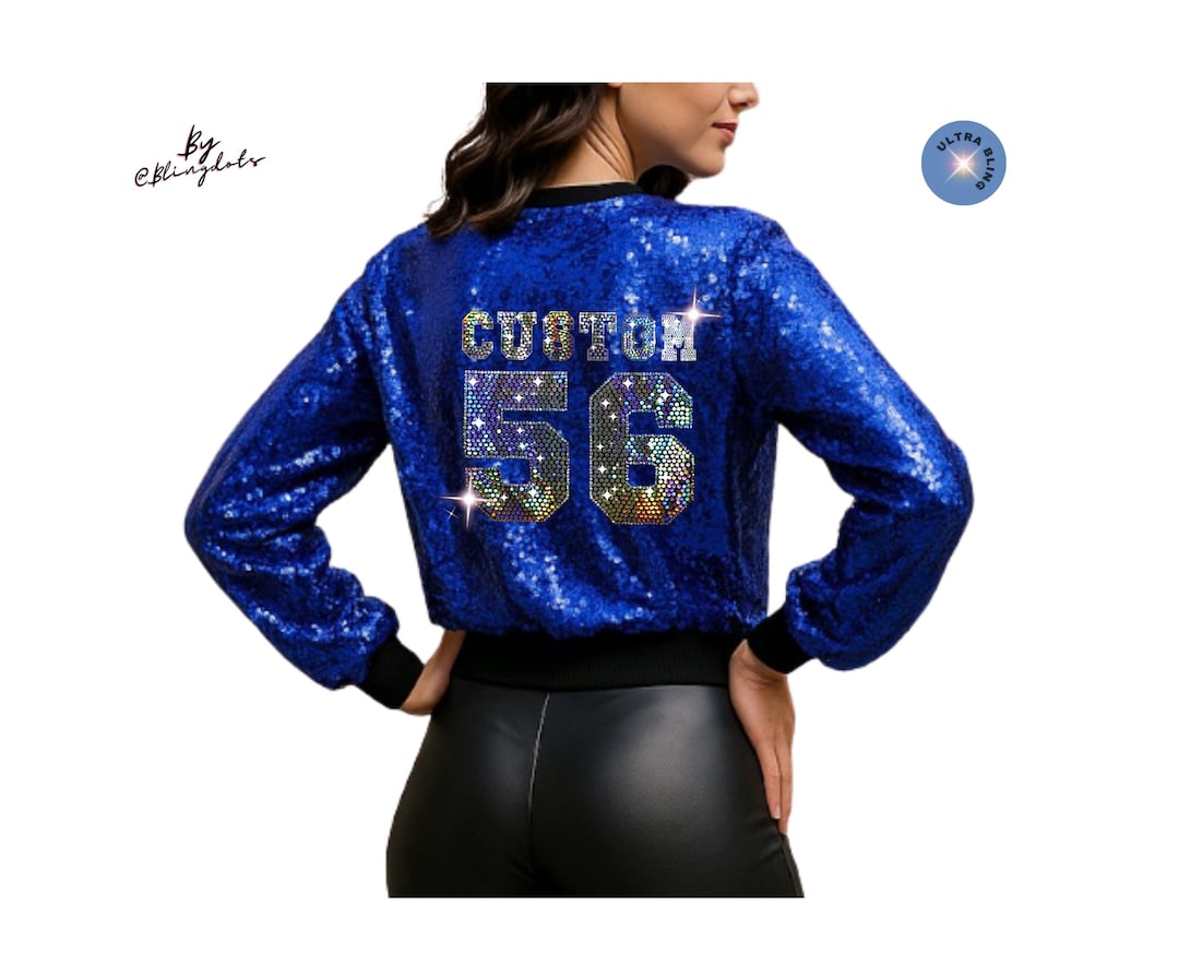 Custom Sequin Glitter Long Sleeve Zipper Bomber Jacket Glitter Coat ...