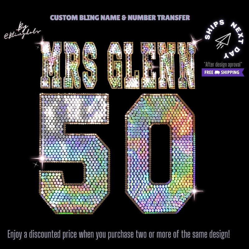 Number Bling Transfers - Etsy