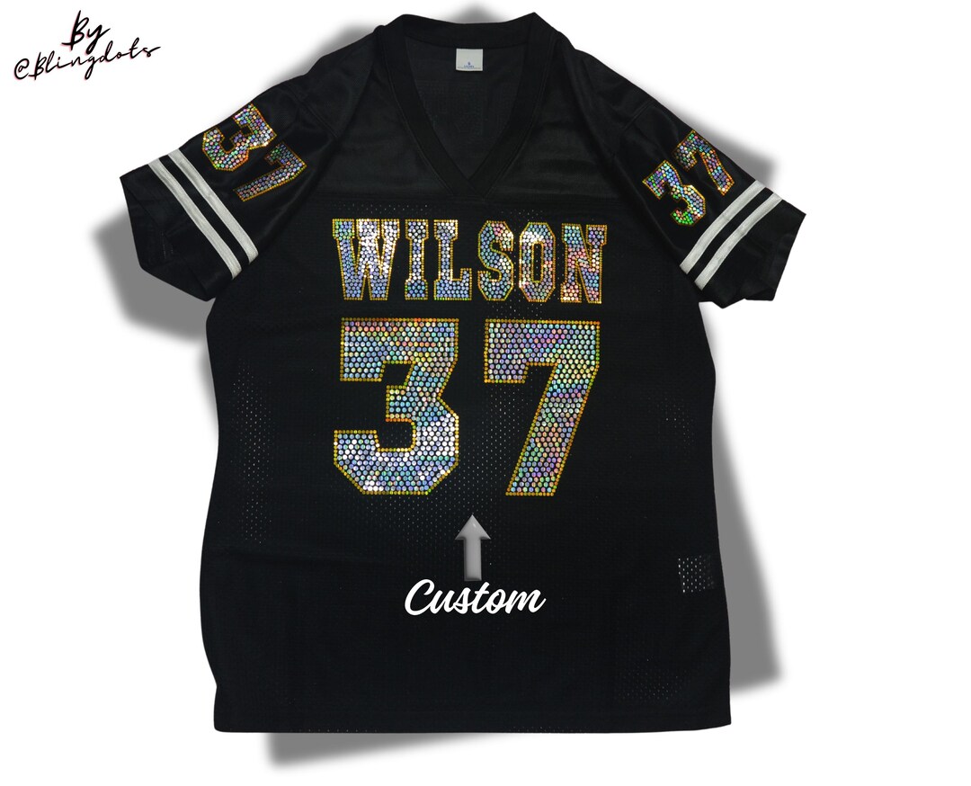 Custom Bling Football Jersey, Bling Jersey, Personalized Name and ...