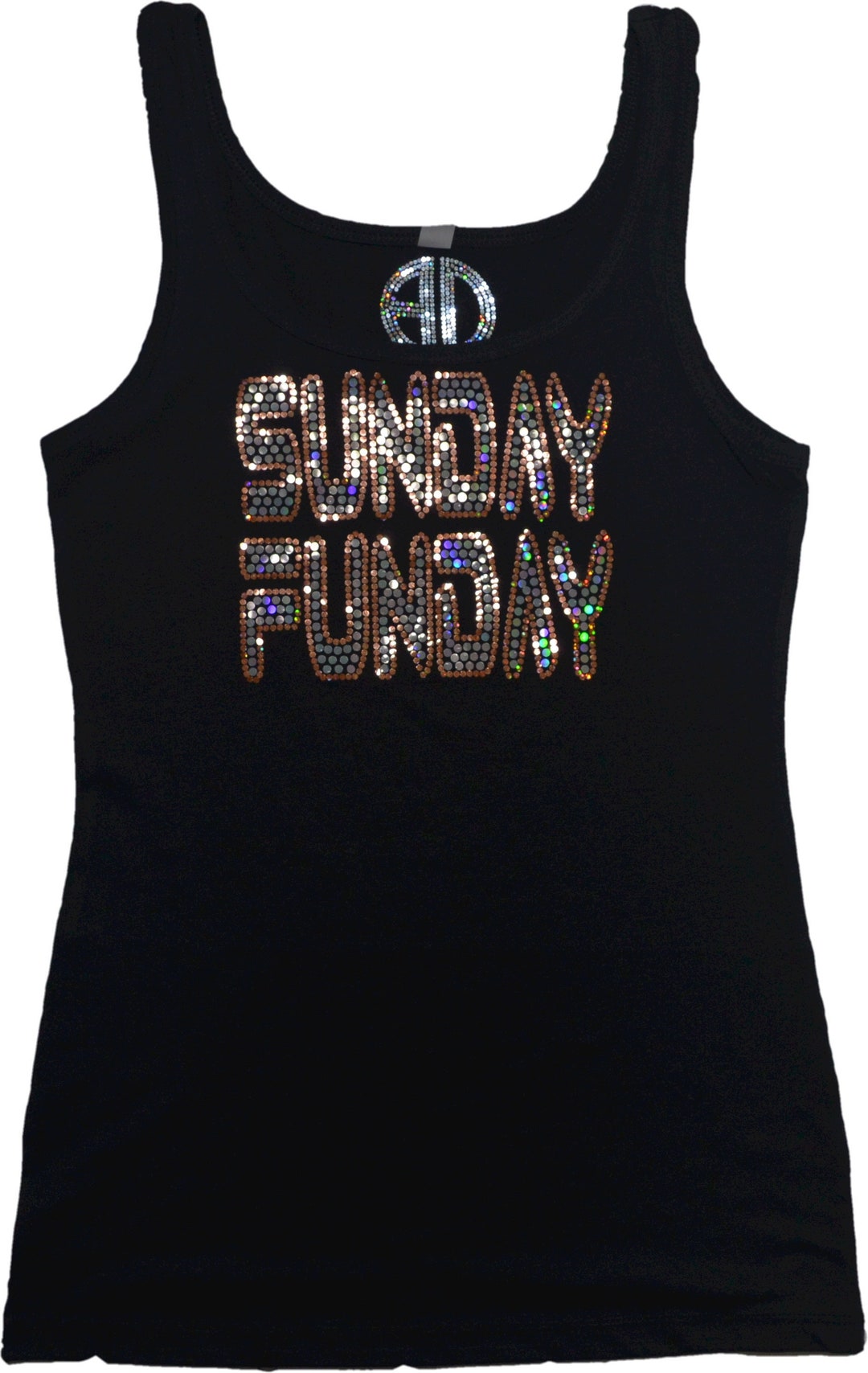 Sunday Funday T Shirt Bling Sequins Tank Top Fun Day No Rhinestones ...