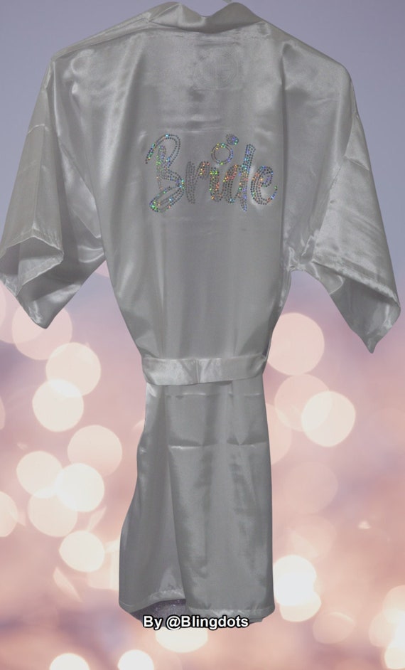 Bride Robe Bling Robe Satin Robe Bachelorette Robes Bridal - Etsy