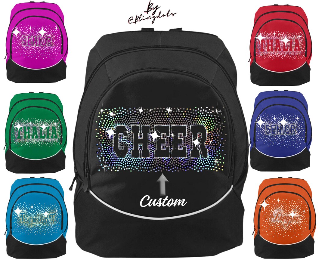 Custom Bling Backpack Scattered Glitter Personalized Cheer Dance ...